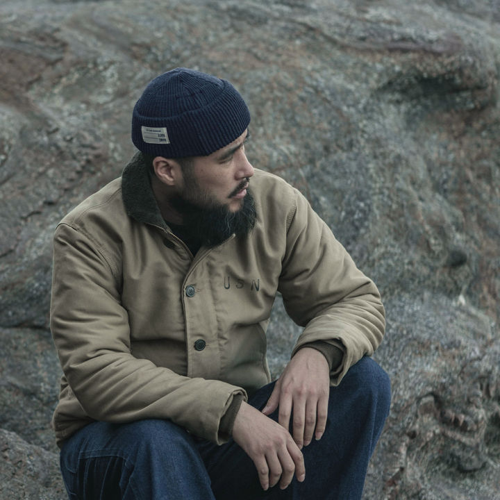 หมวกถักขนสัตว์แบบสวม USN Navy Scout Cold Hat Bronson Rugged ทรงหมอนรองพิงทรงกลมสำหรับผู้ชายและ ...