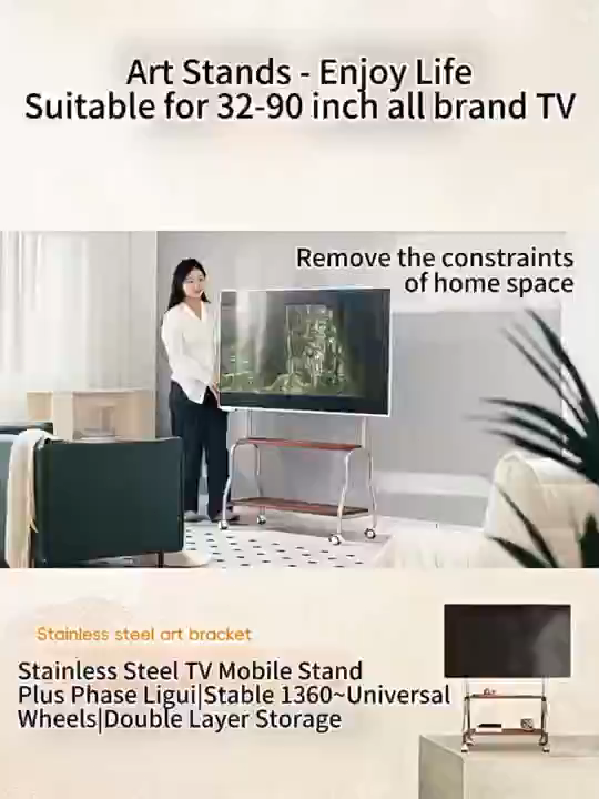 SAINTVILLA TV Mobile bracket stainless steel minimalist floor standing ...