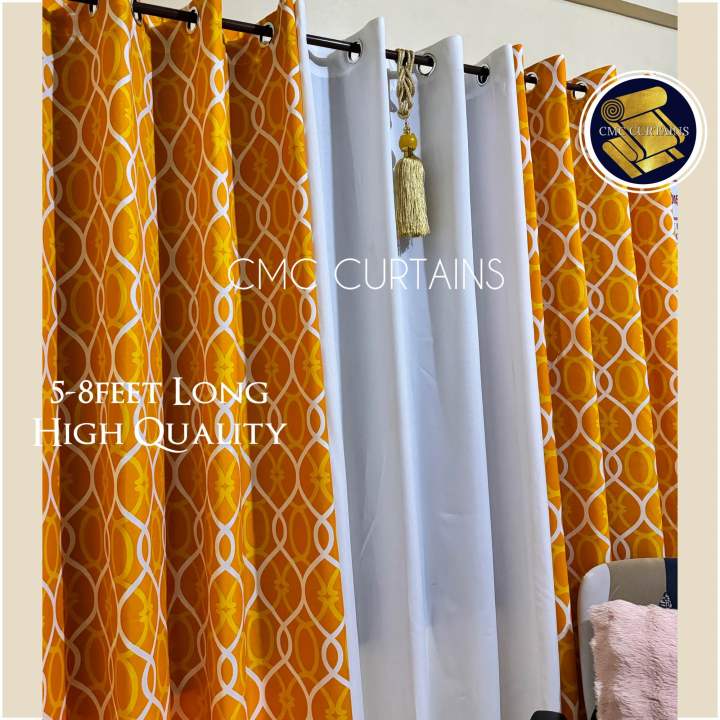 3in1 “Danica Yellow” Curtains (5-8feet Long) | Lazada PH
