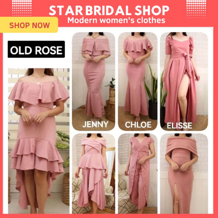 OLD ROSE COLOR BRIDAL ENTOURAGE BRIDESMAIDS GOWNS PANG ABAY STAR BRIDAL ...