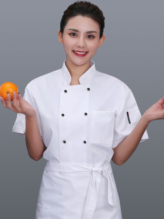 Short Sleeve Chef Work Uniforms for Men And Women Restaurant Kitchen ...