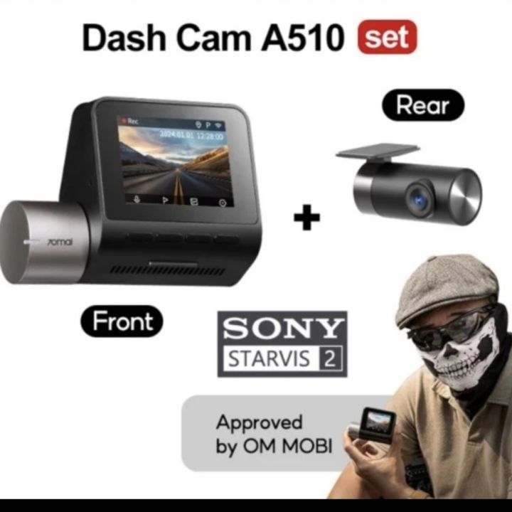 Dash Cam 70mai A510 Set GPS Sony Starvis 2 4G Live Control HDR Front ...