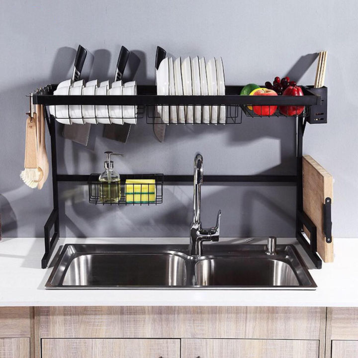 Over Sink Dish Plate Rack Drainer Stainless Steel Kitchen Organizer ...