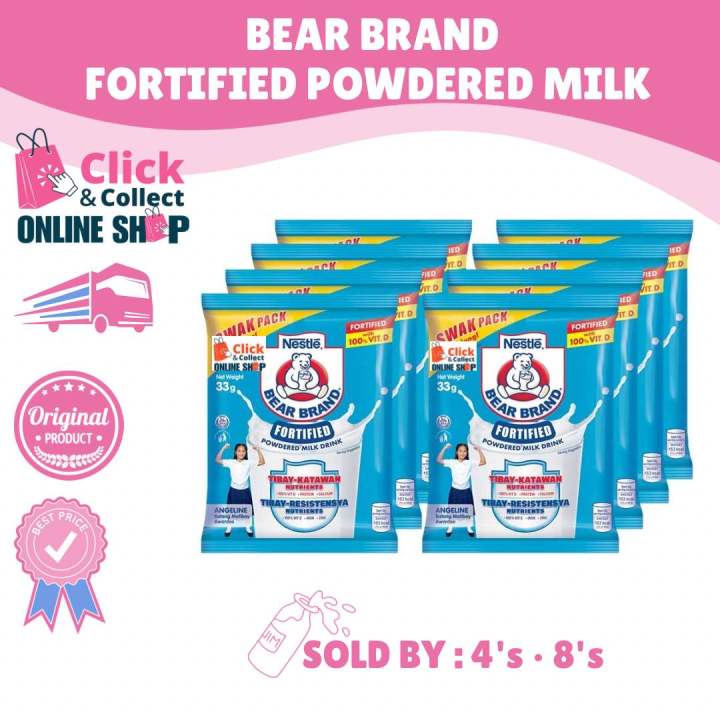 BEAR BRAND Fortified Powdered Milk Drink 33g - SWAK Pack | Lazada PH