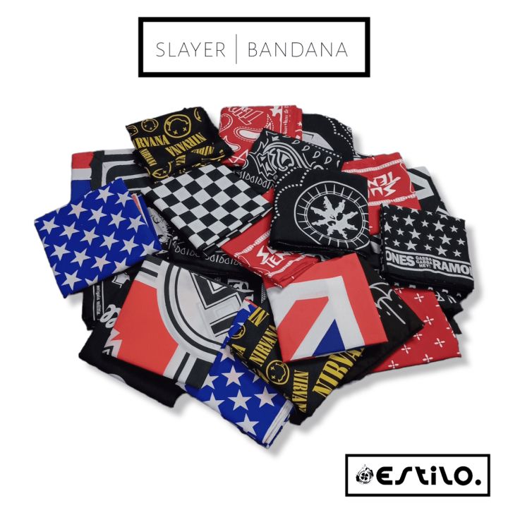 Slayer Bandana Bando Scraft Sal Paisley Retro Musik Pria Keren Slayer ...