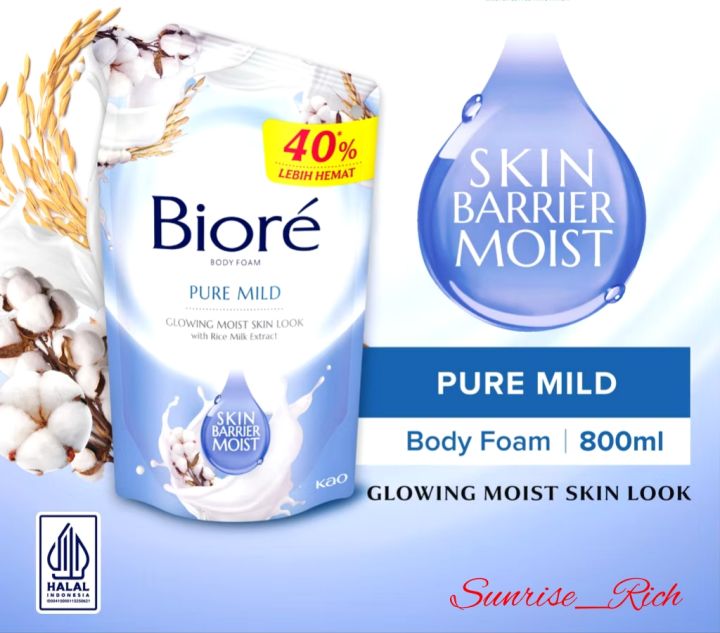 Biore Beauty Body Foam Pure Mild Moist Isi Ulang 800ml | Lazada Indonesia
