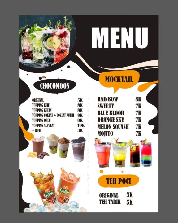 Daftar Menu Makanan / Kertas F4 Laminating / Daftar Menu Minuman ...