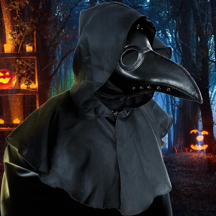 Halloween black rubber bird beak mask plague doctor costume steampunk ...