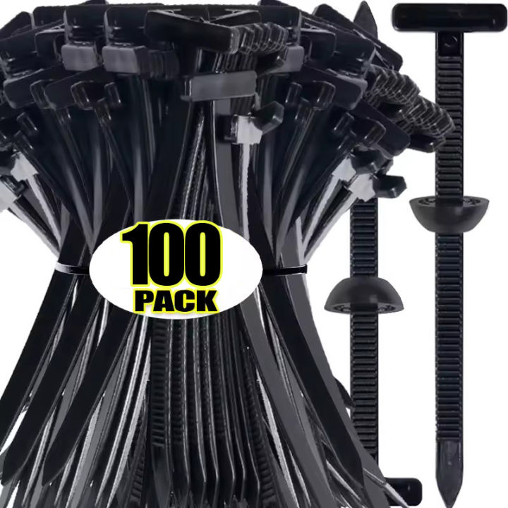 100Pcs Nylon Cable Tie Buckle Auto Fastener Screw Self-Locking Zip Ties ...