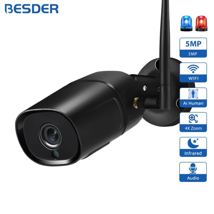 BESDER 5MP Bullet WiFi Camera Auto Tracking Outdoor 4MP Security IP ...