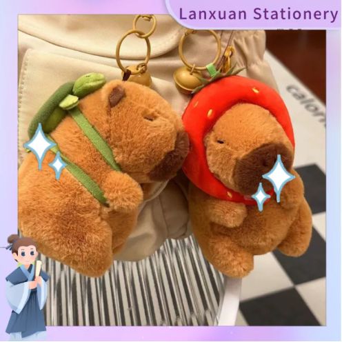 Lanxuan Stationery® Capybara Plush Keychain Cute Bag Pendant Creative Fluffty Animals Keyring ...