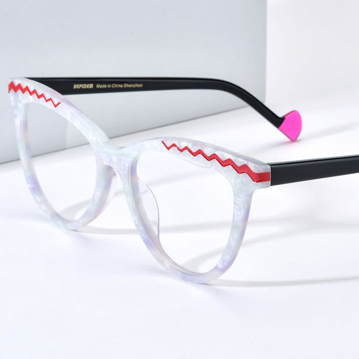 Hepidem Acetate Optical Glasses Frame Women 2024 New Fashion Retro Cat