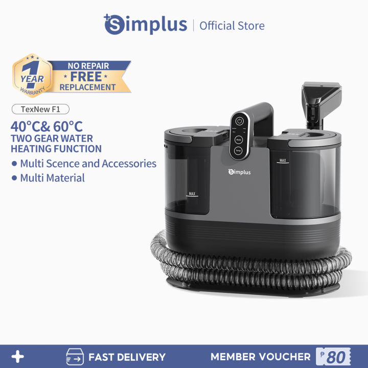 Simplus Carpet and Upholstery Vacuum Cleaner 40℃ & 60℃ Two-Gear Water ...