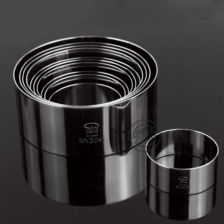 Sanneng 4-Inch Stainless Steel Mousse Mold round Baking Drum Loaf Form Cake Cookie Cutter Die ...