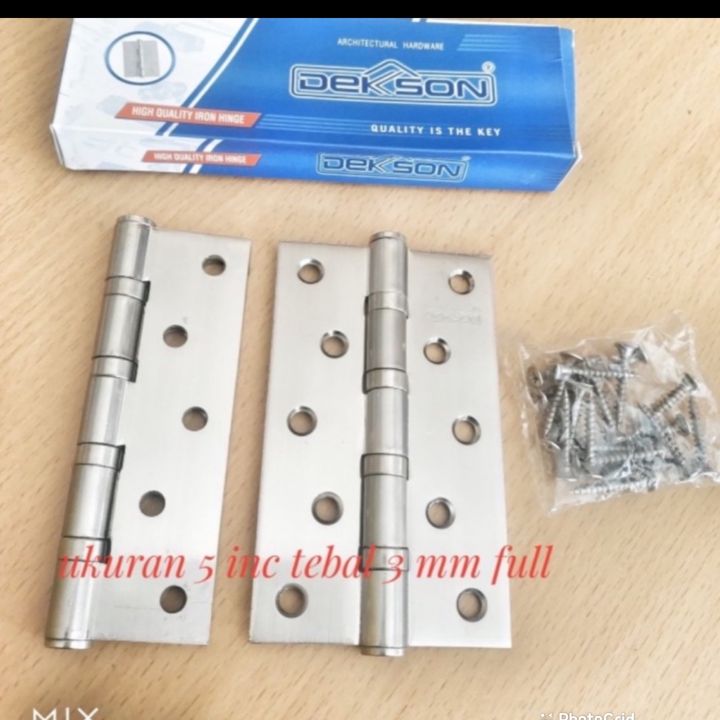 DEKKSON ENGSEL PINTU UKURAN 5 INC STAINLESS TEBAL TAHAN KARAT/ Engsel 5 ...