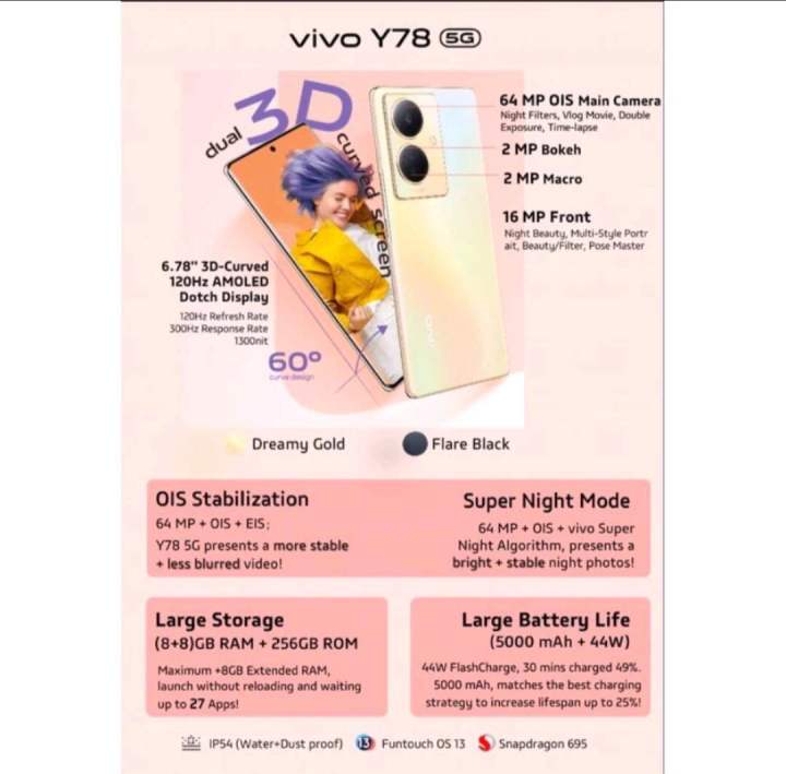 vivo Y78 5G [8GB Ram + 256GB Rom] 100% Original vivo Malaysia Set | Lazada