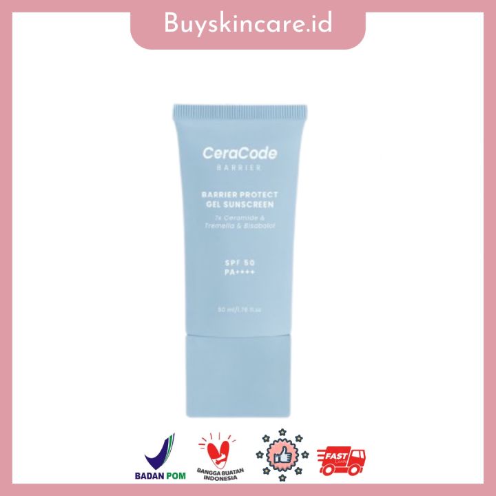 CeraCode Barrier Protect Gel Sunscreen SPF 50 PA++++ 7X Ceramide Tremella and Bisabolol ...
