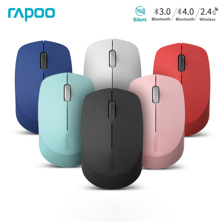 Rapoo M100 Silent Wireless Mouse with Bluetooth 3.0/4.0 RF 2.4G Mini ...