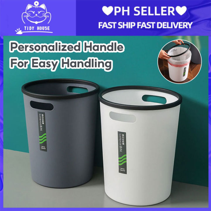 Tidy House Portable Round Trash Bin Creative Pressure Ring Garbage Bin ...