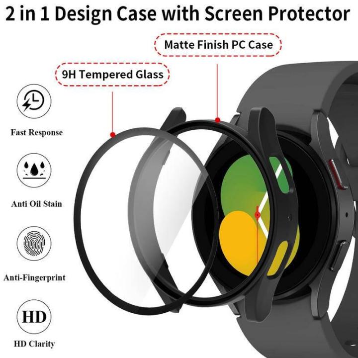 Glass+Matte Watch Cover For Samsung Galaxy Watch 4 Case 44mm 40mm All ...