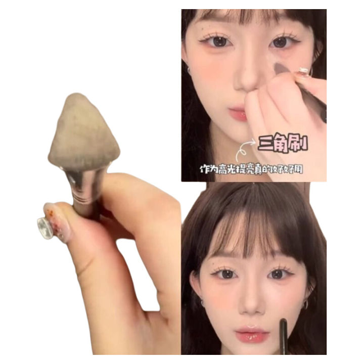 Triangle Highlight คอนซีลเลอร์แปรงรูปร่างพัดลม Eye Water Groove แก้ม ...