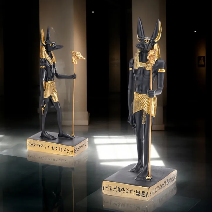 Elegant Egyptian Culture Resin Craft Figurine Anubis Dog God Decorative ...