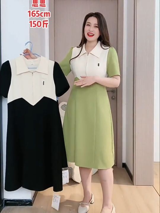 [Long and Short Styles ]Dress Women Korean Style Large Contrast Color ...