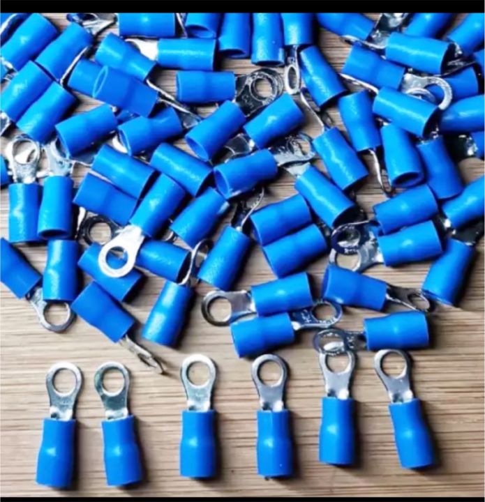 100pcs AWG16-14mm Round insulated Terminal lugs / 2-4/2-6/2-8/2-10 ...