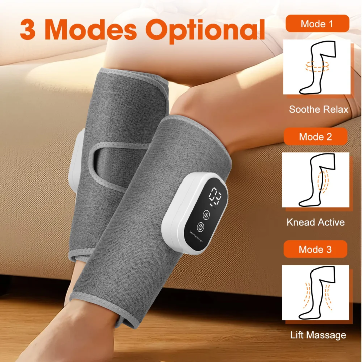 Electric Leg Massager Wireless Rechargeable Air Compression Calf ...