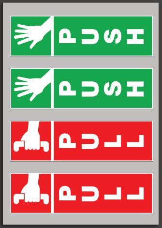 PUSH & PULL DOOR STICKER A4 SIZE 4PCS | Lazada PH