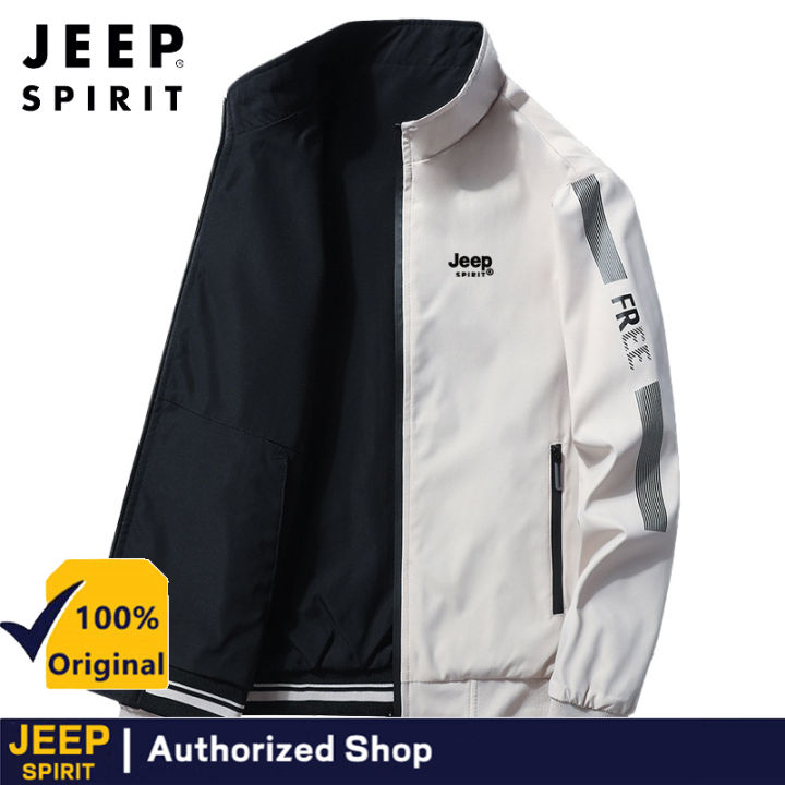 JEEP SPIRIT Double-sided jacket men's stand collar business casual ...