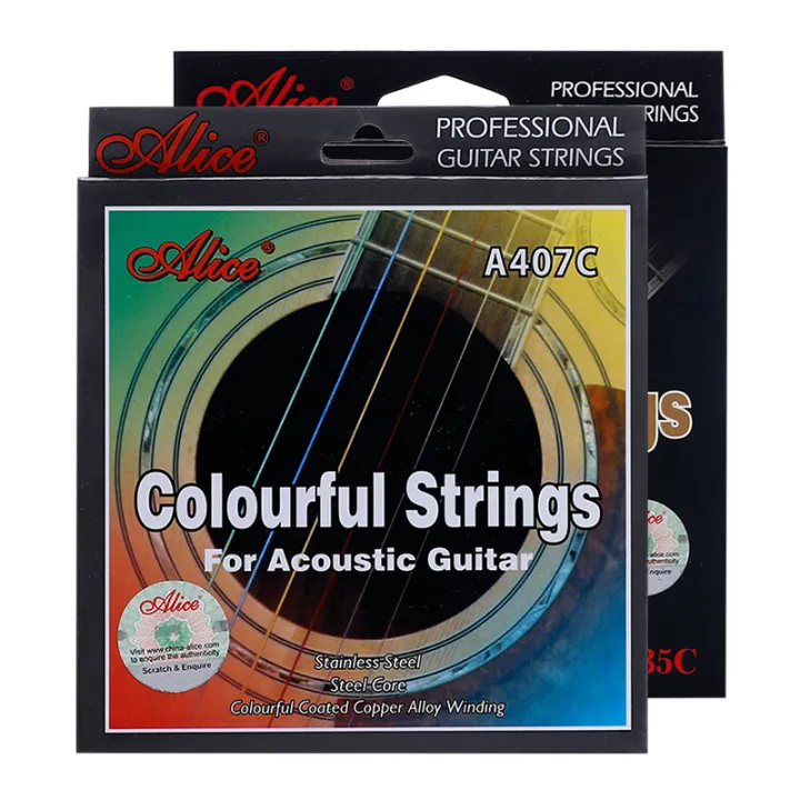 Alice Colorful Folk Guitar Strings Full Set Single String Package of 6 ...