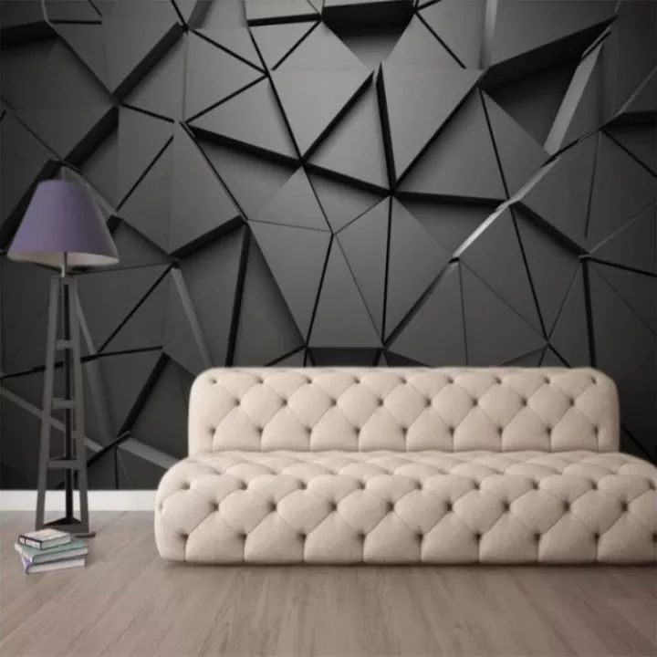 3D visual wallpaper custom dekorasi hiasan dinding motif abstrak ...