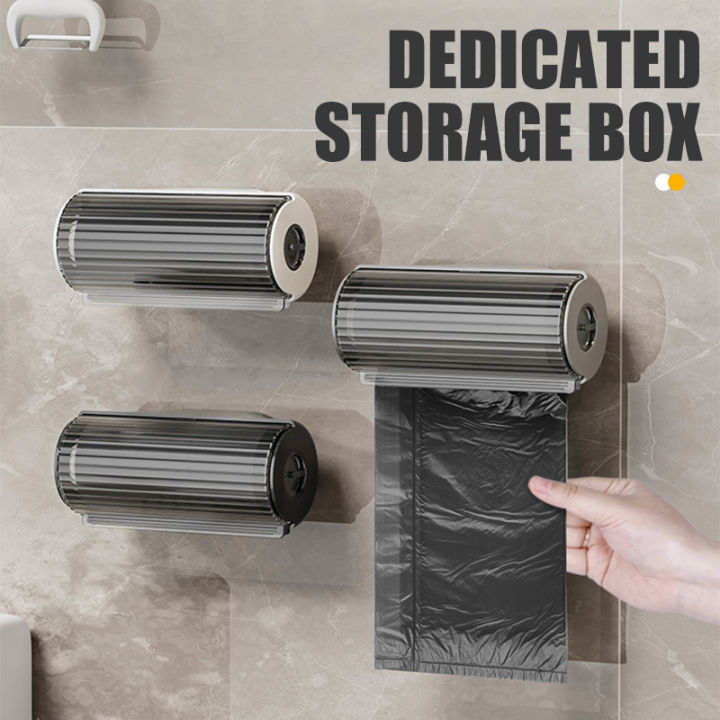 Garbage Bag Storage Box Wall Mounted Trash Bags Holder Kitchen Plastic ...
