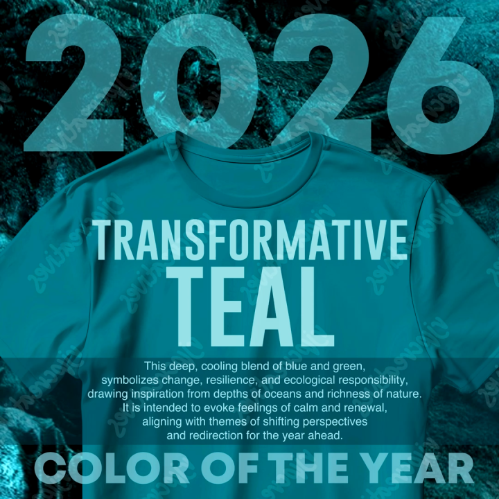 TRANSFORMATIVE TEAL - Plain Shirt - 2026 Color of the New Year - Adults ...