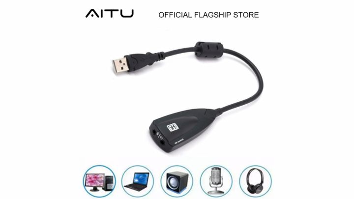 USB External Stereo Sound Adapter 5HV2 Multi-Function USB 2.0 External 3D Virtual 7.1 Channel ...