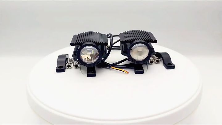 Mini Driving Light LED Headlight For Motorcycle 12V Dual-color ...