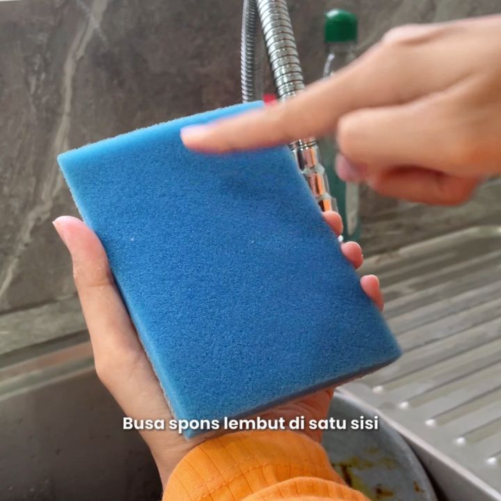 Kleaner Spons Cuci Piring Lebar 6 Pcs Sponge Sabut Cuci Serbaguna ...