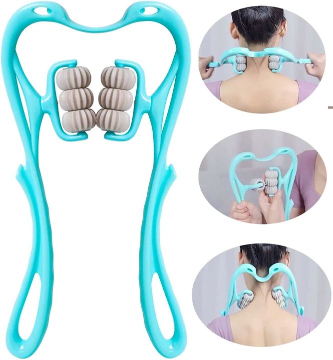 Cervical Spine Massager Pressure Point Therapy Swan Shape Six-wheel ...
