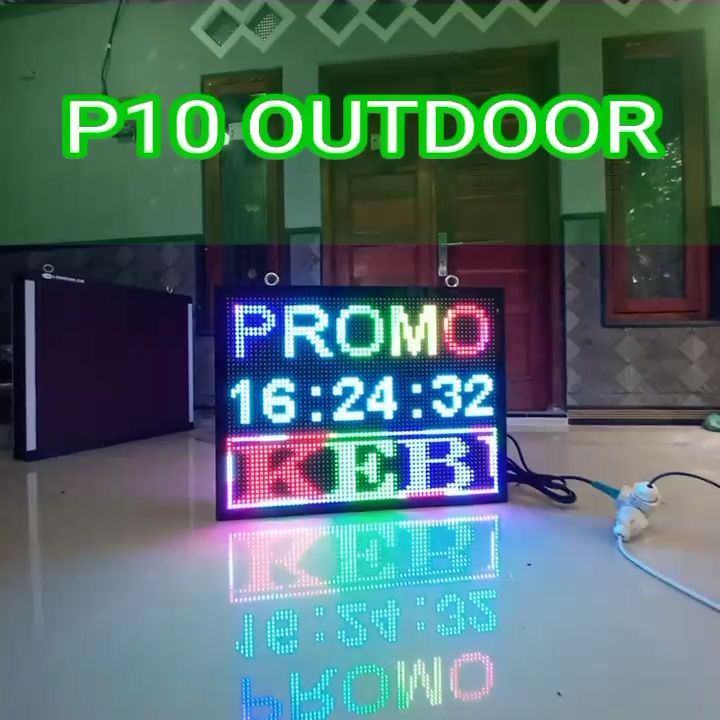 Running text full colour RGB P10 70x55cm 2 sisi outdoor | Lazada Indonesia
