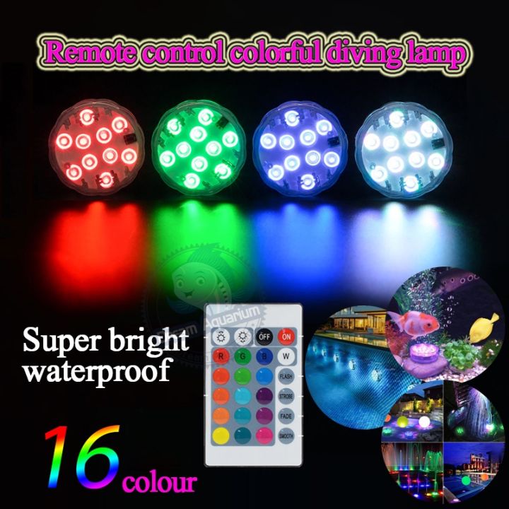 16 Color Underwater Light LED Submersible Swimming Pool Lamp IP68 ...