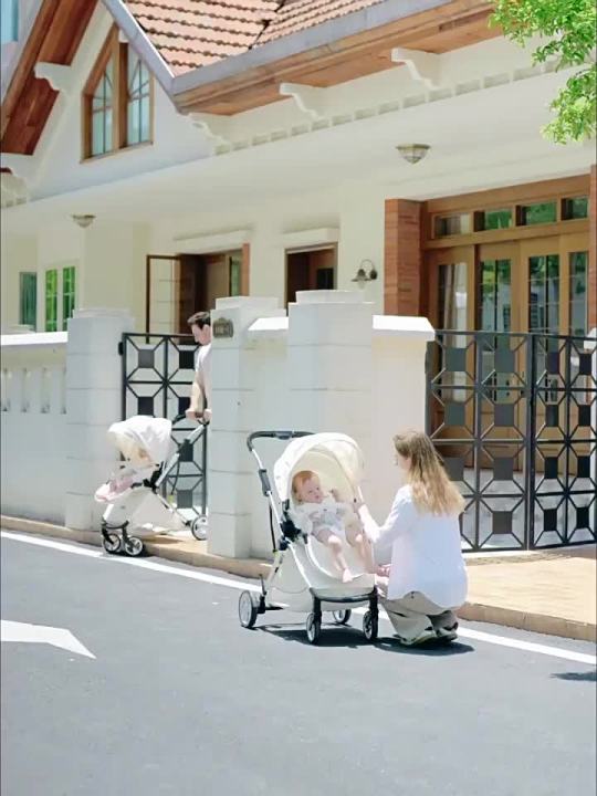 Kubeile Twin Stroller Double Two-Child Reclinable Lightweight Foldable ...