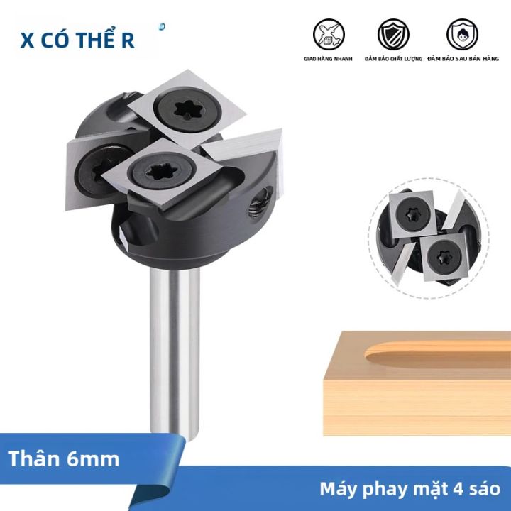 Dao Phay Mặt Phẳng XCAN 4 Cạnh, Cán 6mm, Kiểu Lắp Dao, Dùng Cho Máy CNC, Phay Bề Mặt Gỗ, Thép ...
