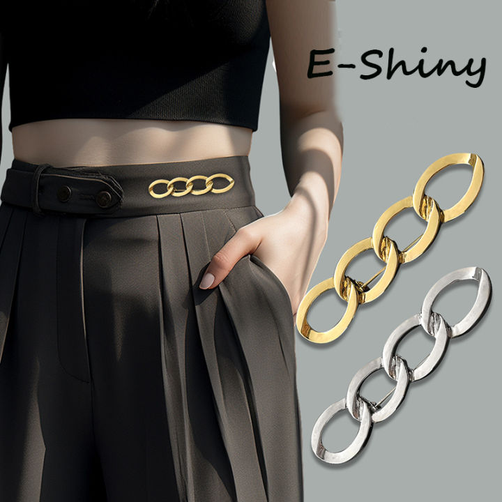 Detachable Metal Chain Brooch Fastener Pants Pin for Women Men Lapel ...