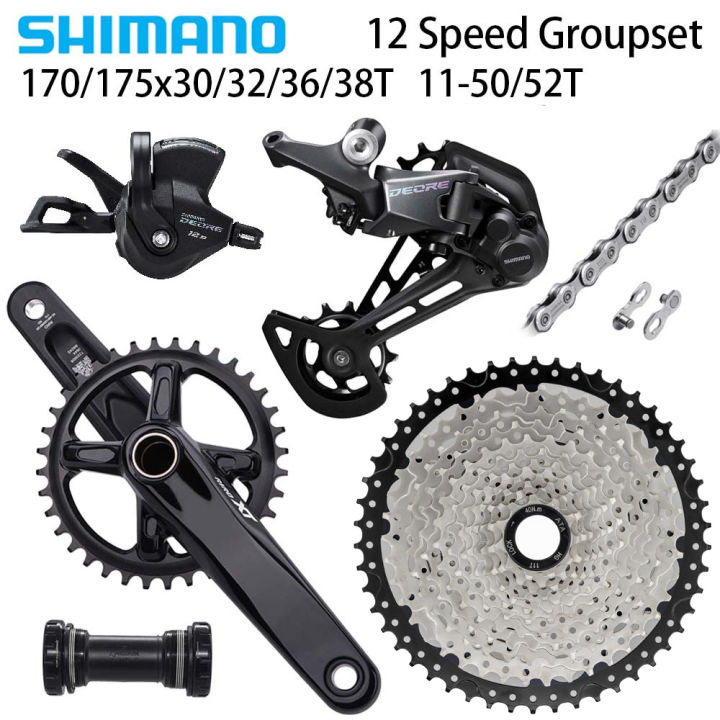 SHIMANO DEORE M6100 MTB 12-Speed Groupset WITH RIRO XT CRANKSET 170/175x11-50/52t M6100 CHAIN ...