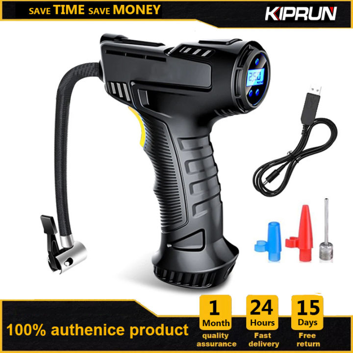 KIPRUN Tire Inflator, 120W Wireless/Wired Portable Air Compressor Pump ...