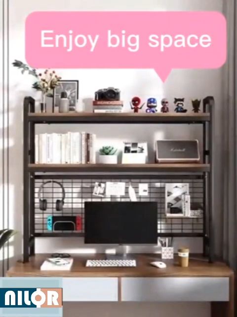 WAROOM 2 Layer Desktop Storage Shelf Office Table Storage Rack ...