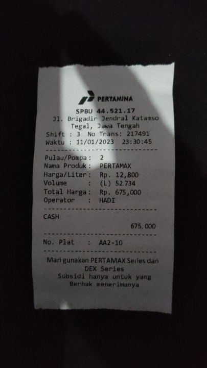 Jasa Cetak Struk Bensin/BBM | Lazada Indonesia