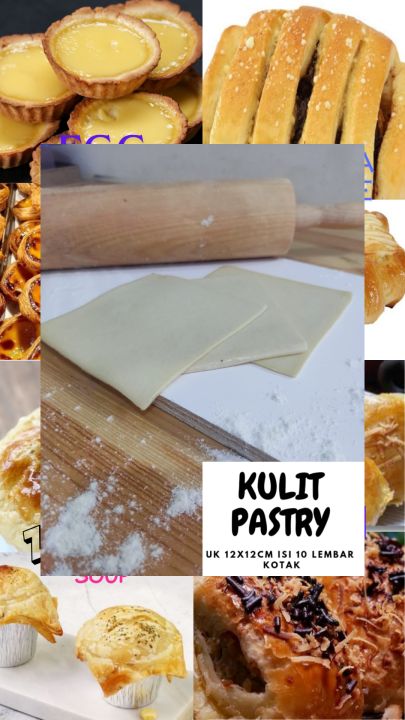 Pastry kulit pastry 12x12 untuk bolen,zuppa sup,egg tart,banana cheeze ...