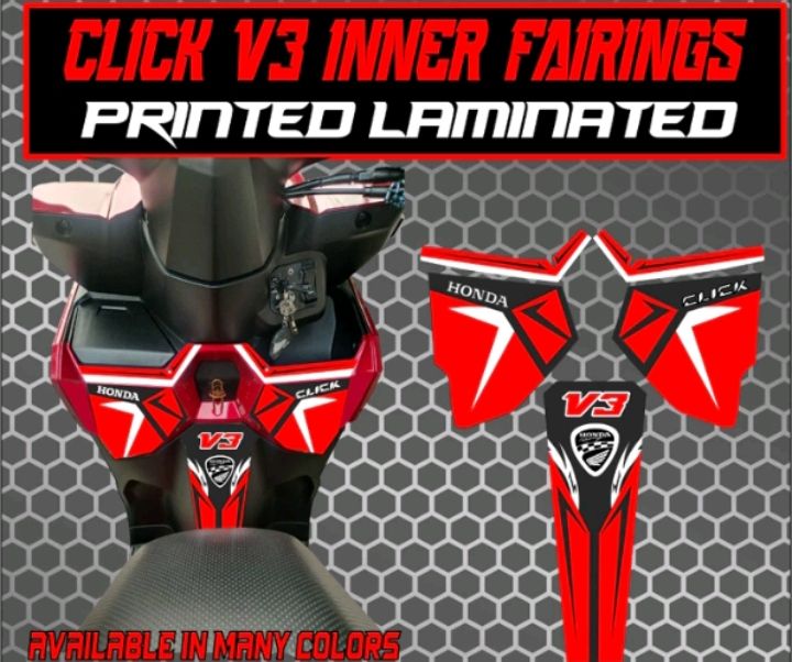 Honda click V3 inner fairings sticker laminated waterproof | Lazada PH
